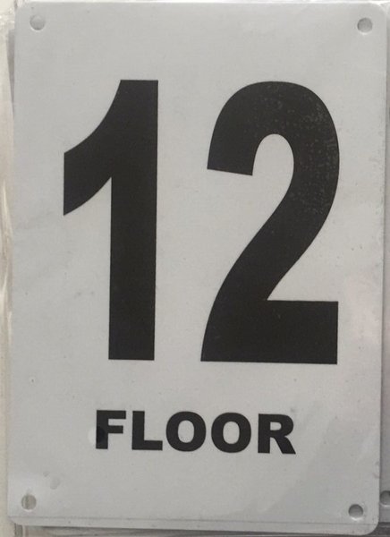 NYC HPD SIGN: FLOOR NUMBER TWELVE (12) SIGN – ALUMINIUM (5X7) | HPD ...