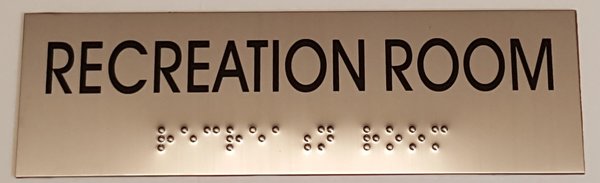 RECREATION ROOM SIGN - STAINLESS STEEL (3X9.75) | HPD SIGNS -THE ...