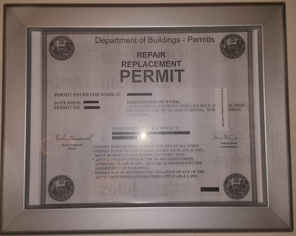 Permit frame city of Chicago | HPD SIGNS -THE OFFICIAL STORE