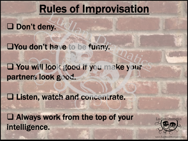 Rules of Improvisation Poster | Ludlam Dramatics- Classroom Resources ...