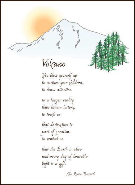 Volcano poem Full Page | Bear Blessings Soul Cards