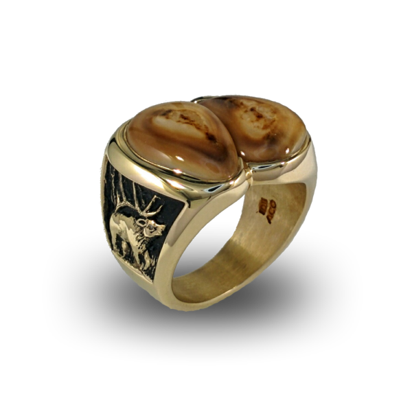 Diamond Elk Ivory Ring | Elk Ivory Jewelry