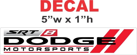 Dodge Motorsport SRT 8 Decal | Nicer Decals Nicerdecals Corvette Road ...