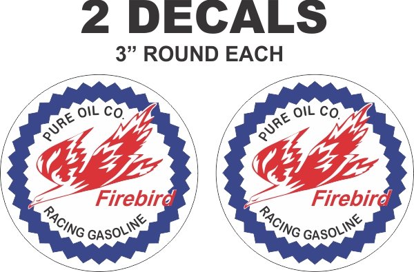 2 Pure Oil Company Firebird Racing Gasoline | Nicer Decals Nicerdecals ...