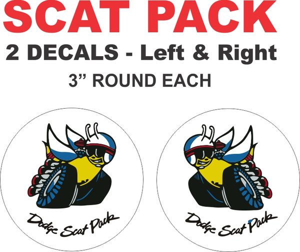 2 Vintage Style Dodge Mopar Scat Pack Round Decals - Nice, I promise ...