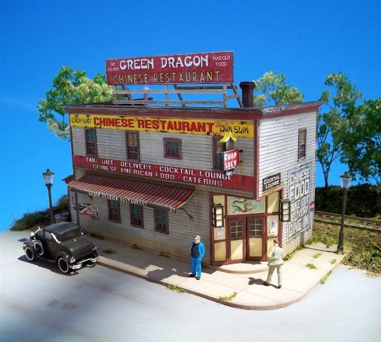 Green Dragon Chinese Restaurant HO Scale Kit | Fos Scale Models, LLC