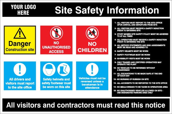 General Site Safety Sign - GSS1001 - Site Safety Information | Mascot ...
