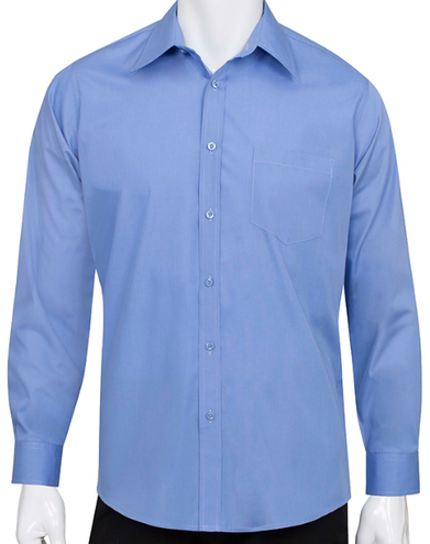 Chef Works Men's French Blue Dress Shirt D100FRB | Hi Visibility ...