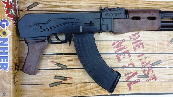 AK-47 Style 8 Shot Cap Assault Gun Rifle - Black Finish by Gonher ...